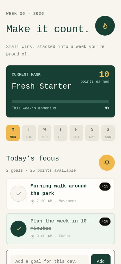 GoalRank Mobile Planner