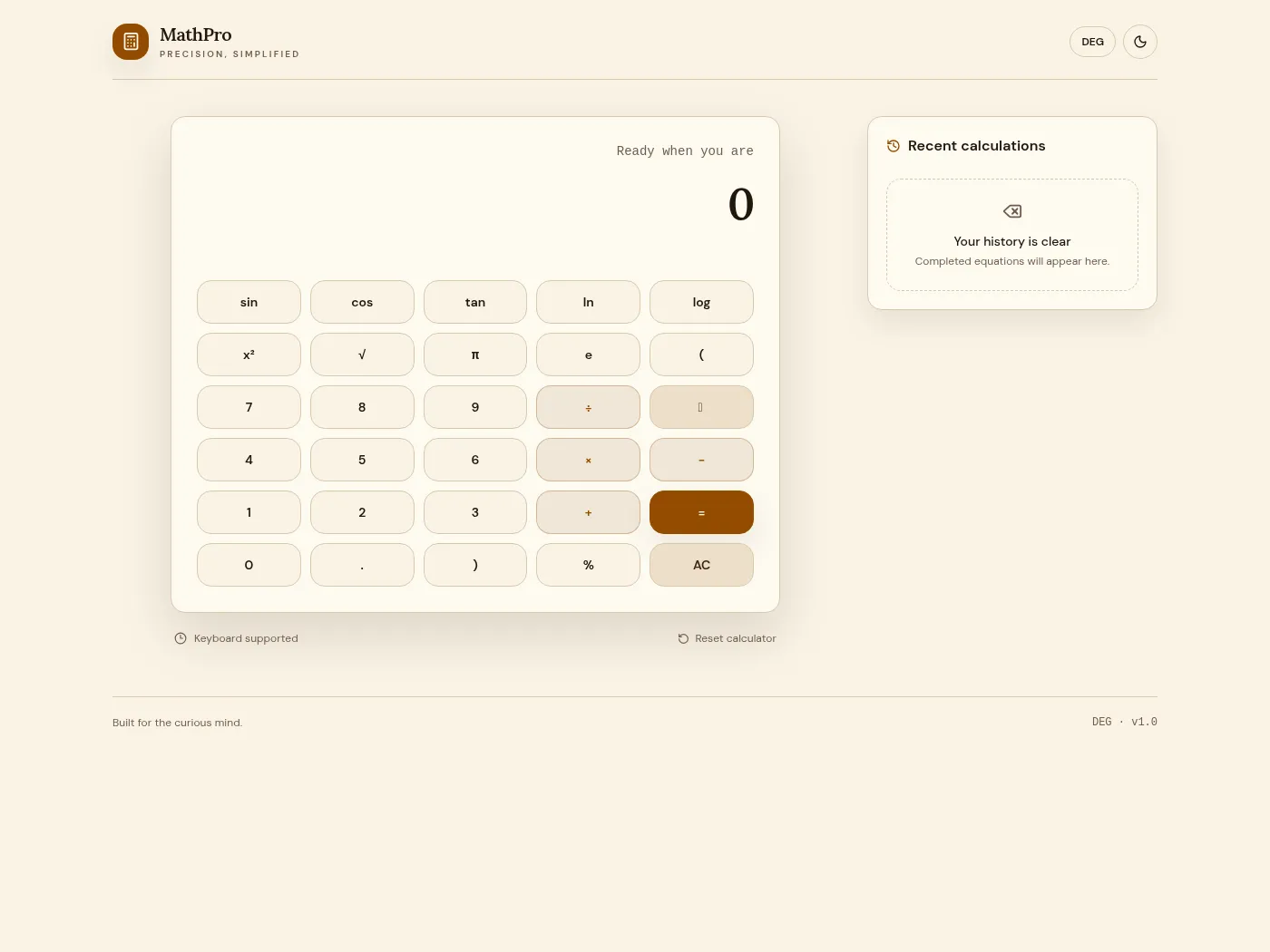 MathPro Calculator