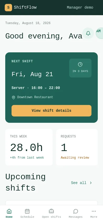 ShiftFlow Mobile