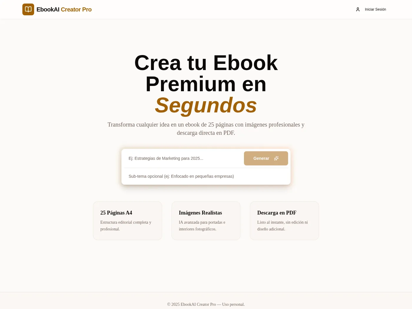 EbookAI Creator Pro