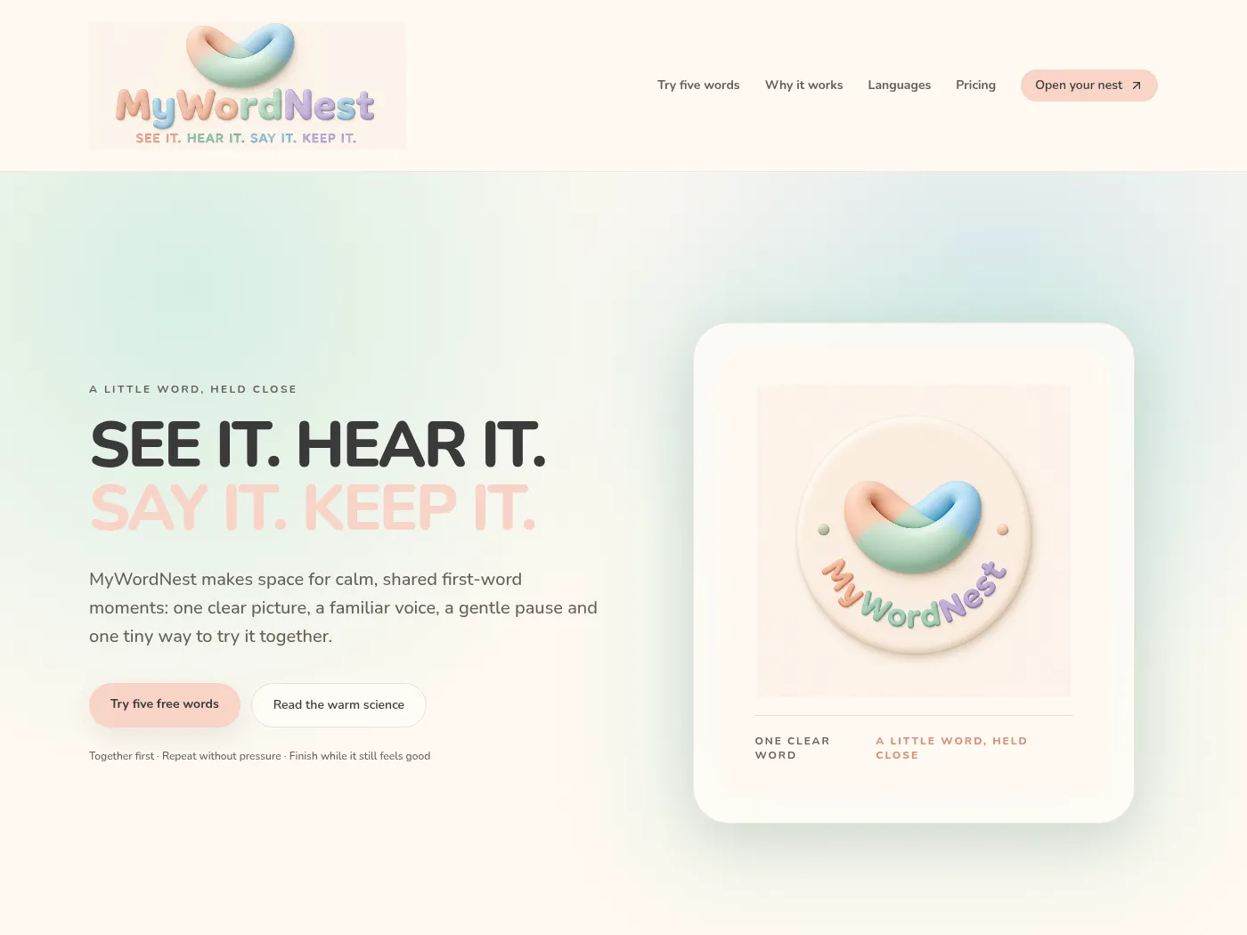 MyWordNest Launch Platform