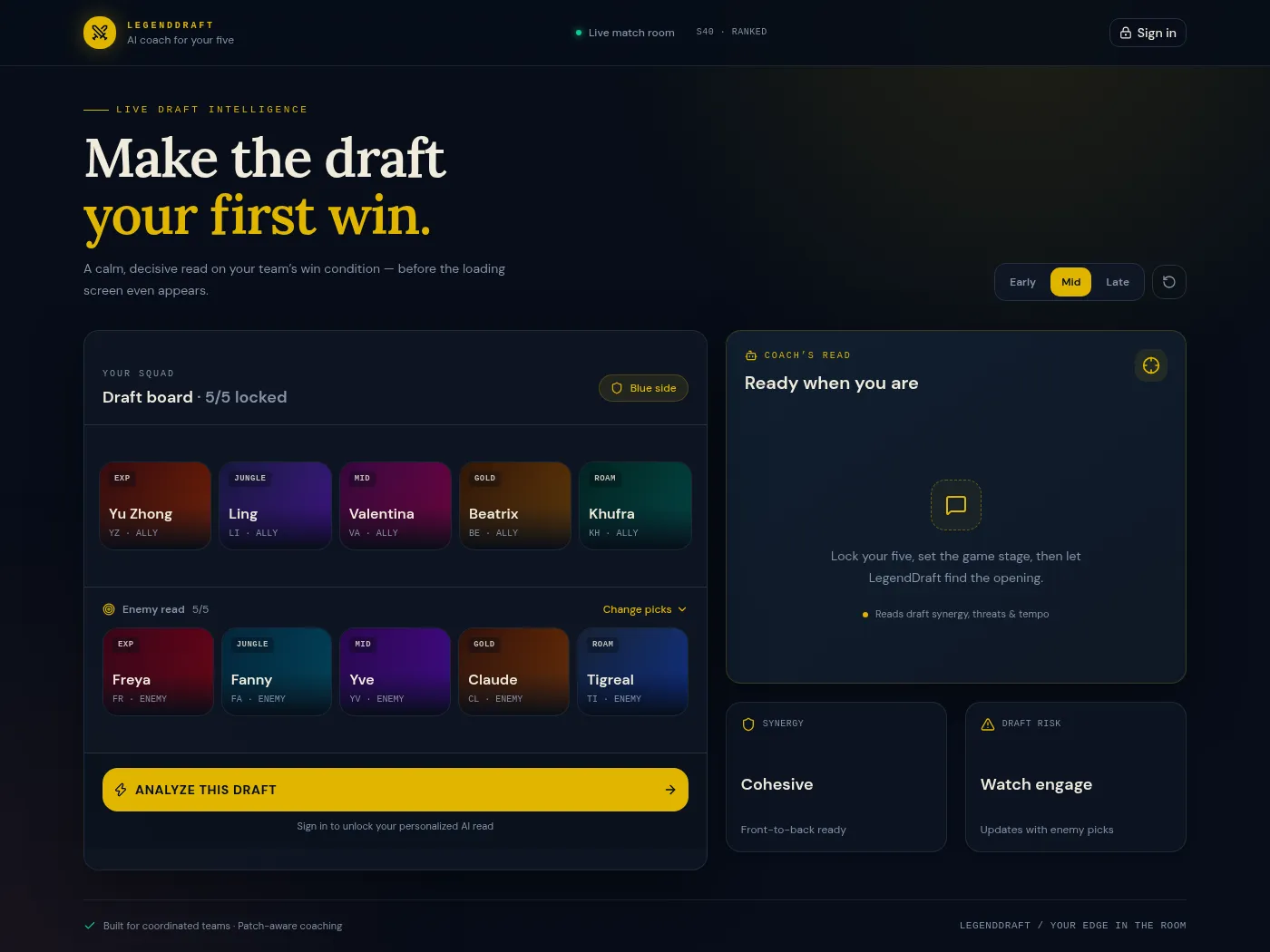 LegendDraft AI Coach
