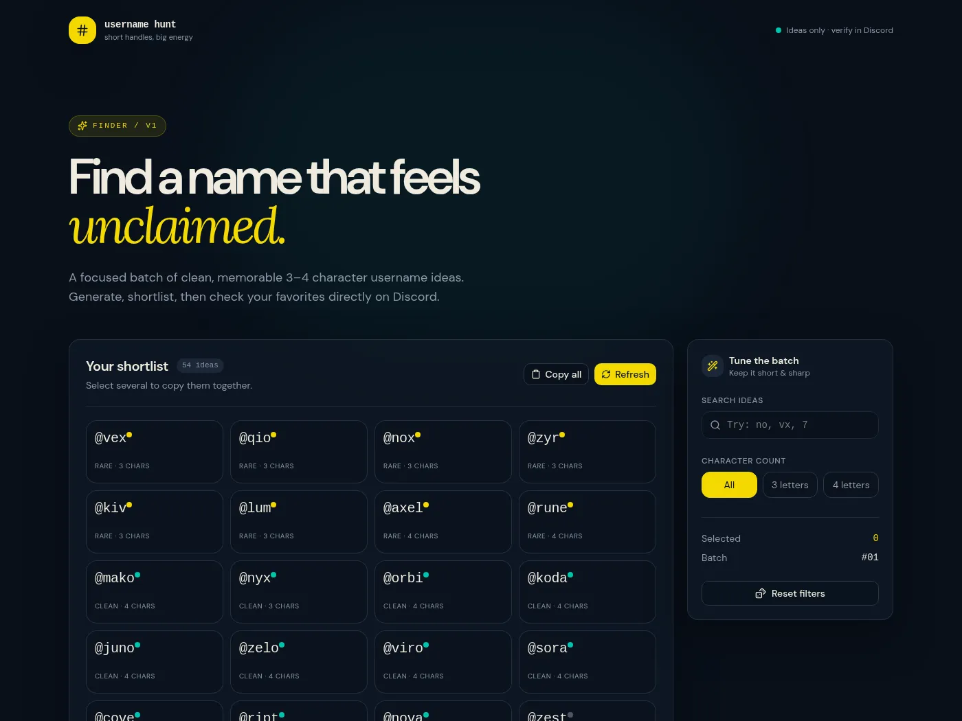Discord Username Finder