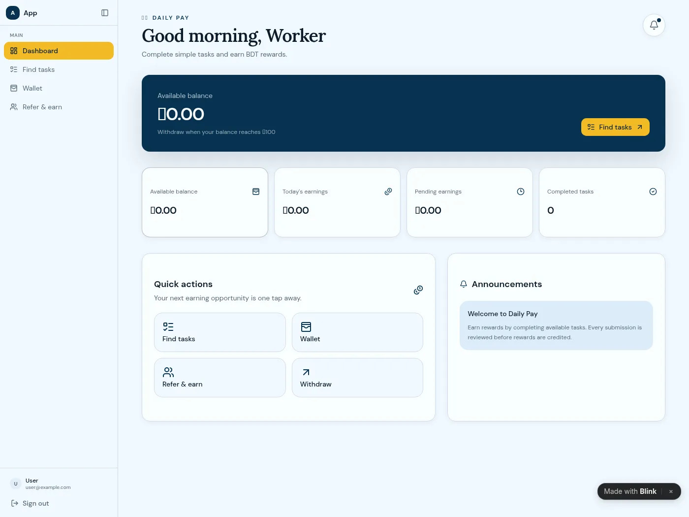 Daily Pay Micro Task Platform