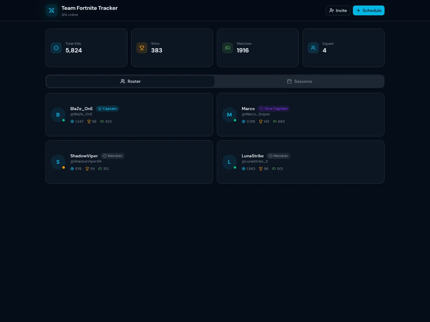 Team Fortnite Tracker