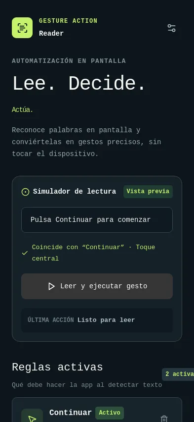 Gesture Action Reader