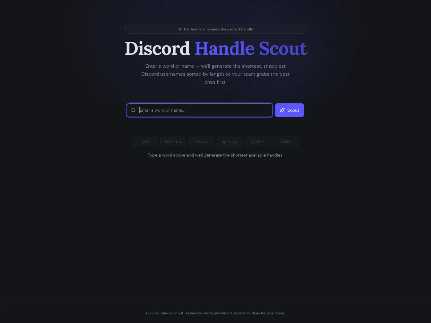 Discord Handle Scout