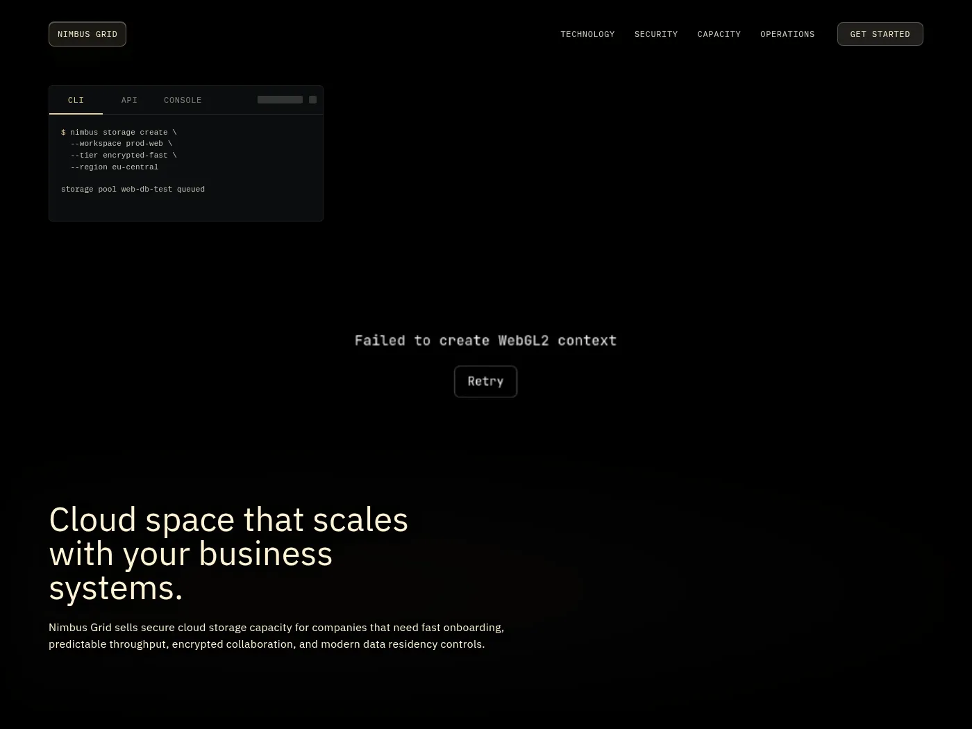 Nimbus Grid Landing