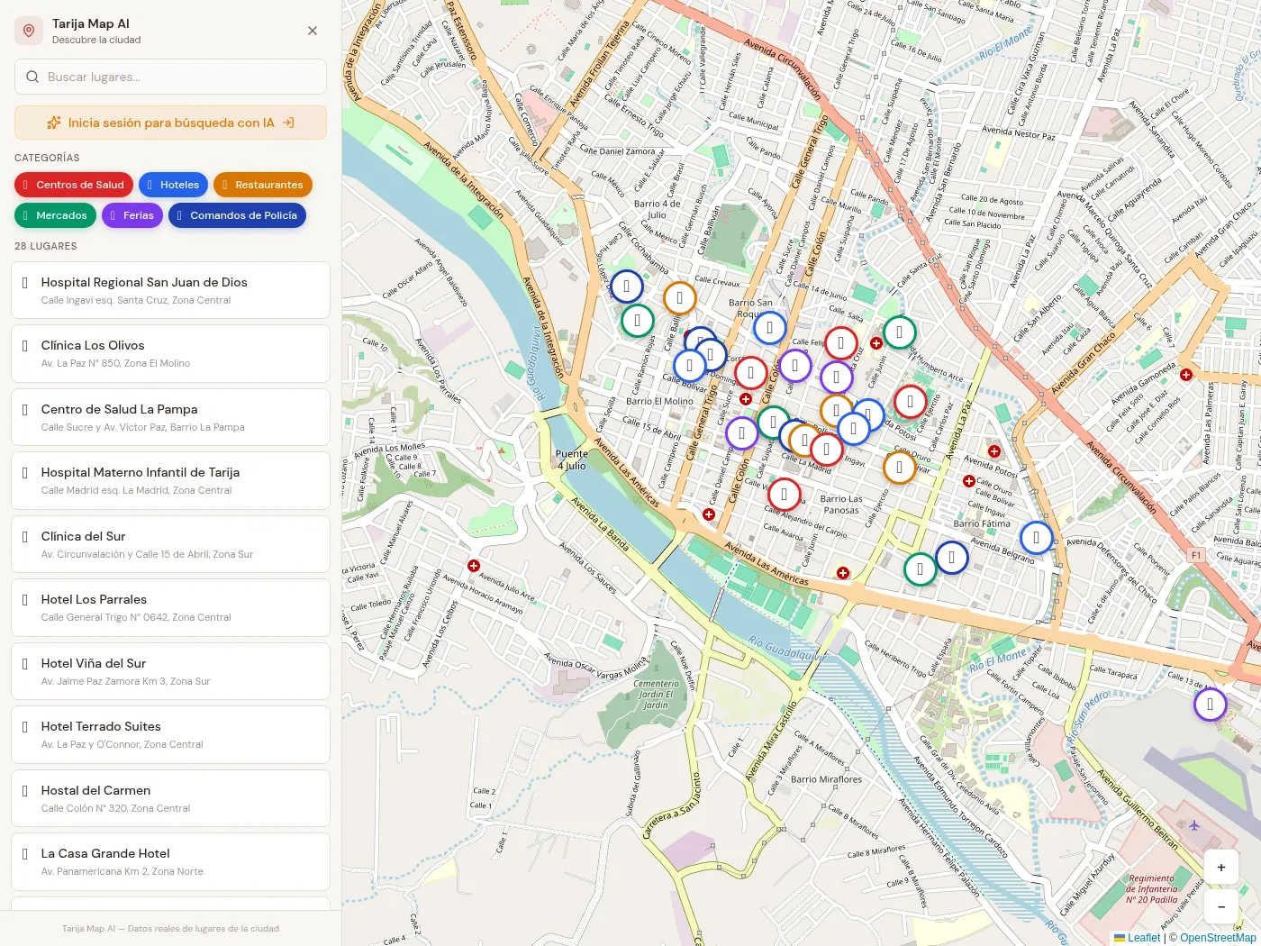 Tarija City Map AI