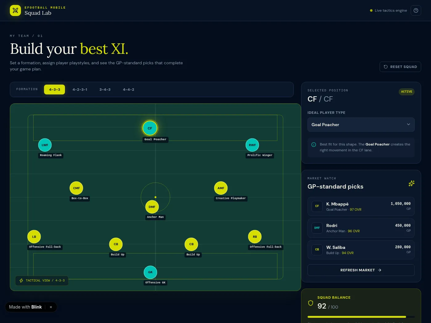 eFootball Squad Builder