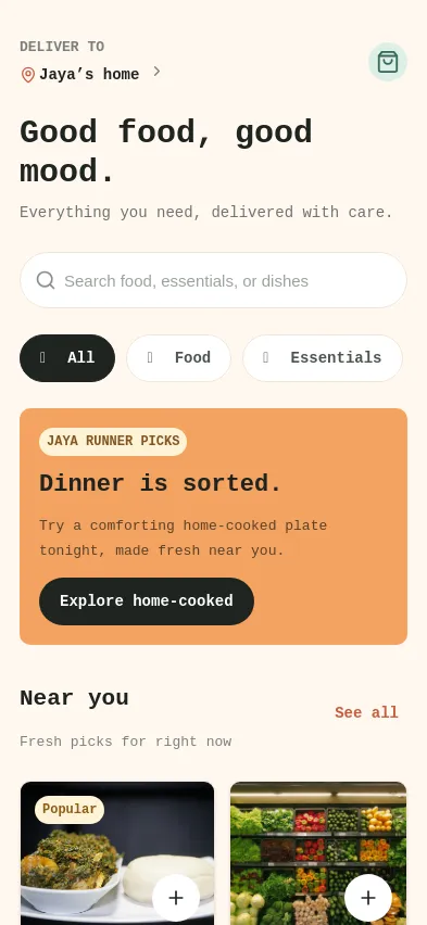 Jaya Runner Delivery App
