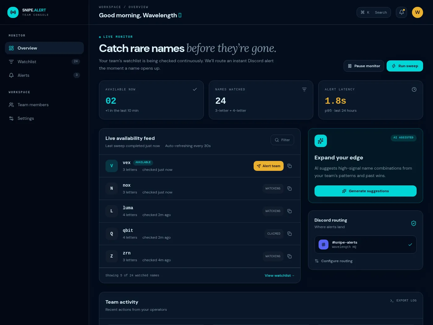 Discord Snipe Alert