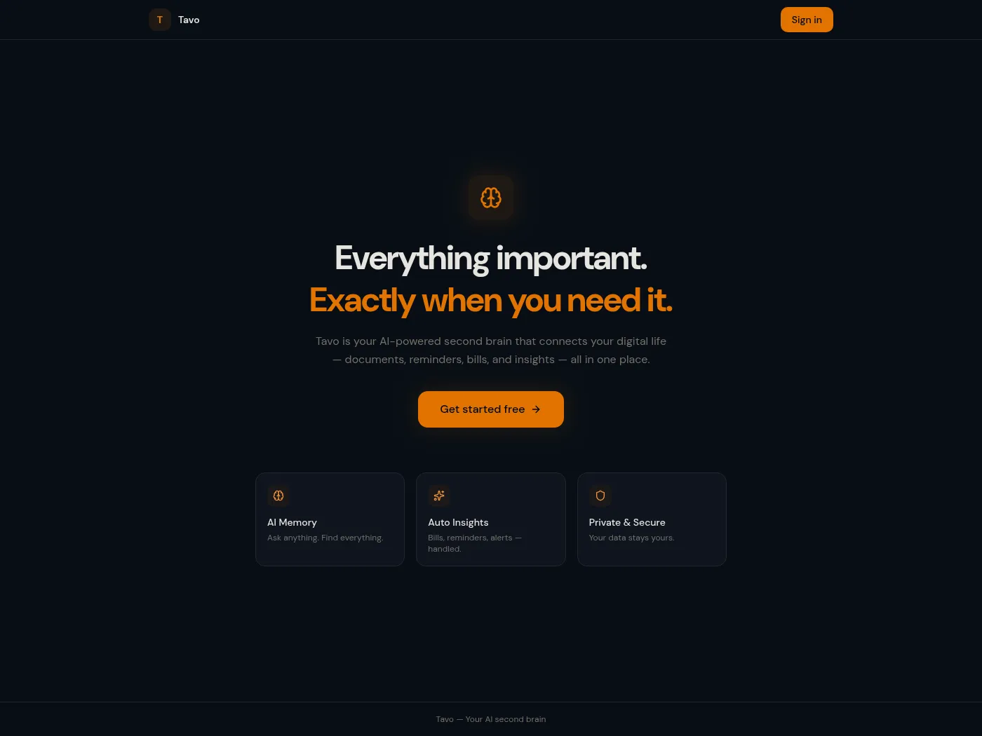 Tavo Intelligent Dashboard