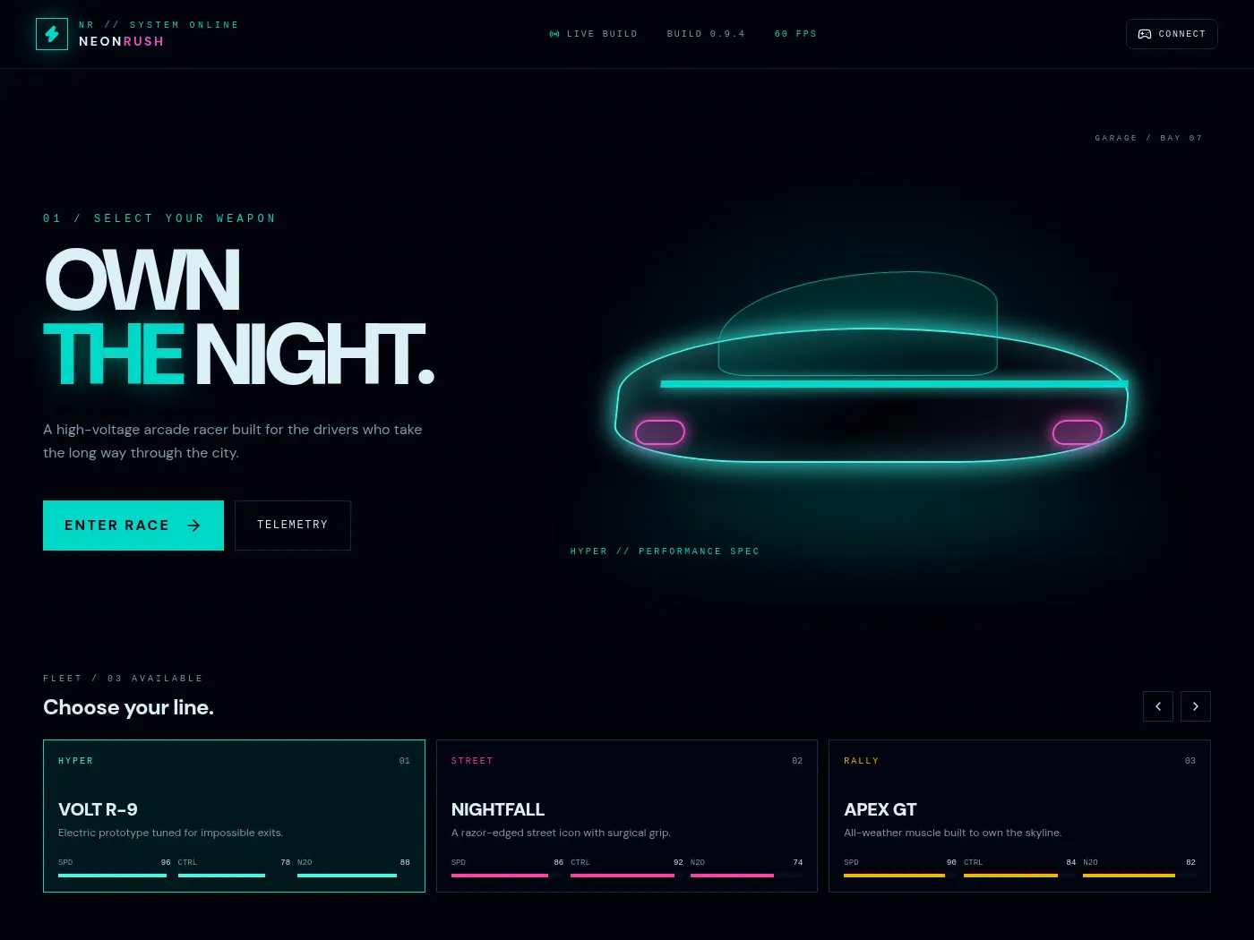 Neon Rush Racing Game