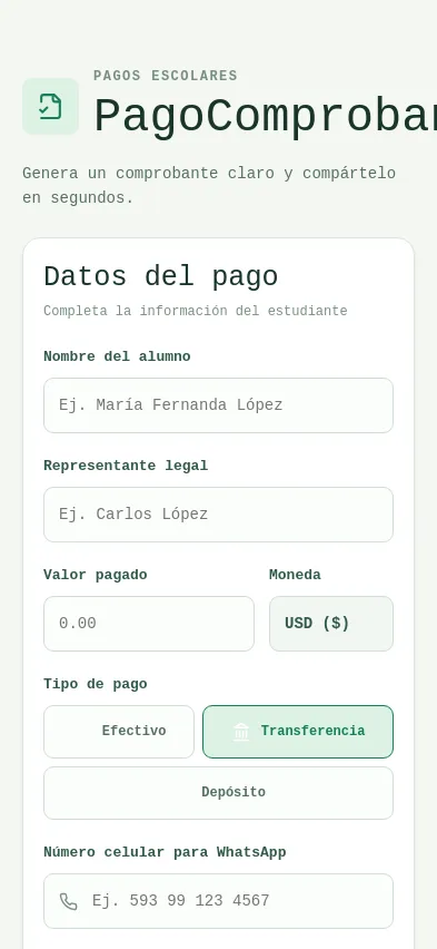 PagoComprobante Mobile