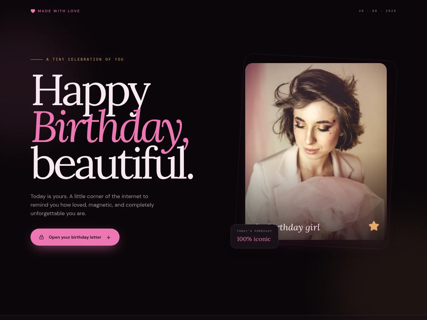 Birthday Wish Webpage