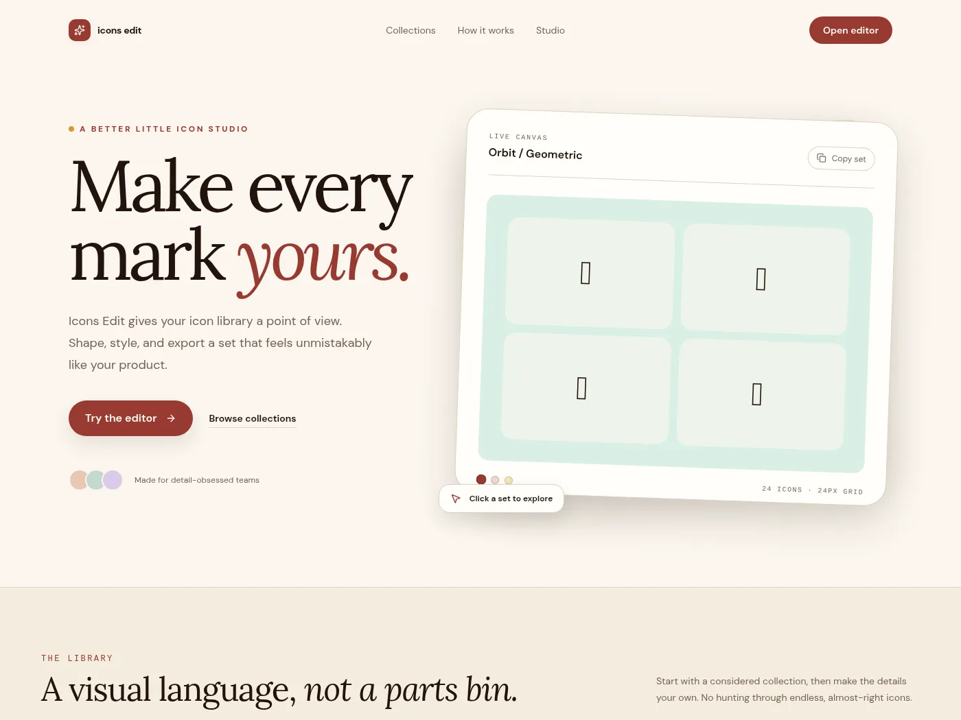 Icons Edit Website