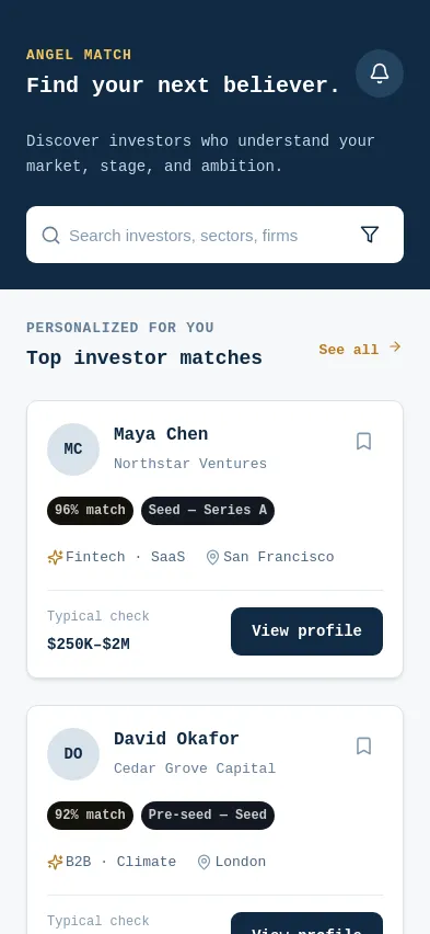 Investor Match Mobile
