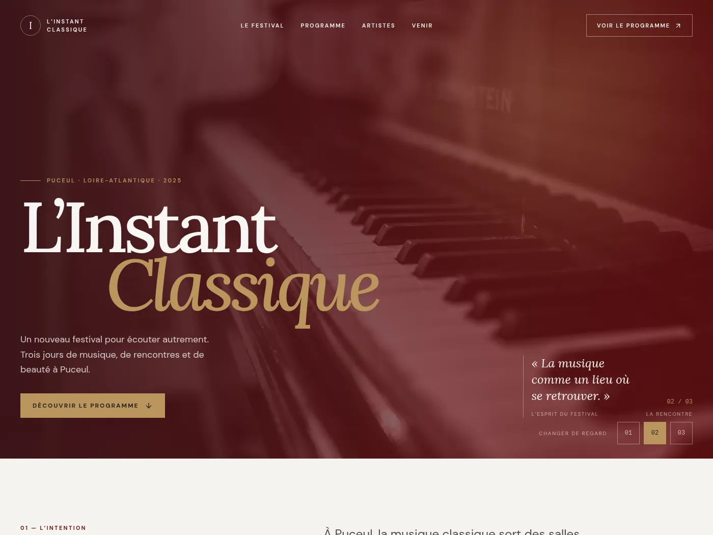 Instant Classique Festival Site