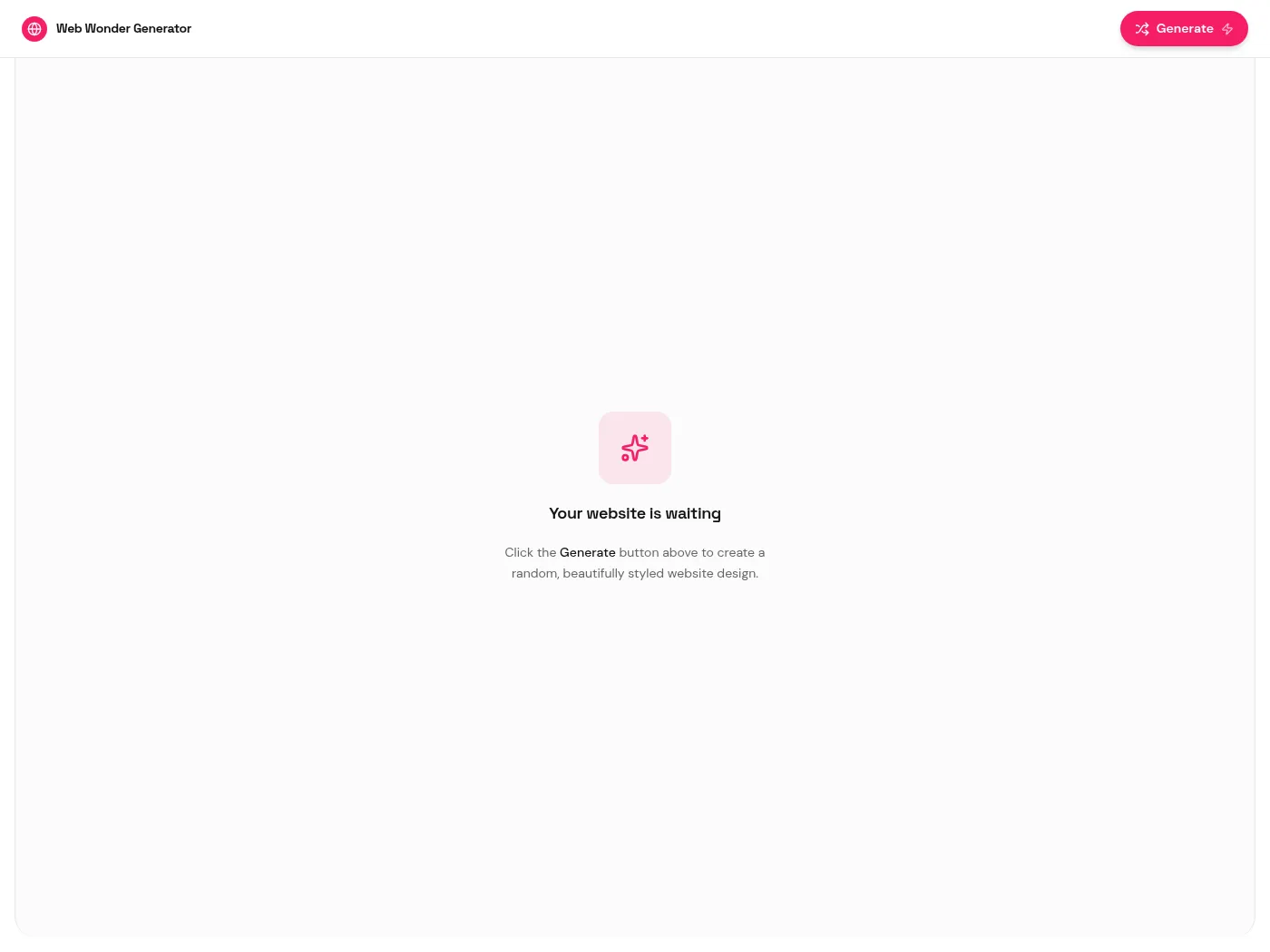 Web Wonder Generator