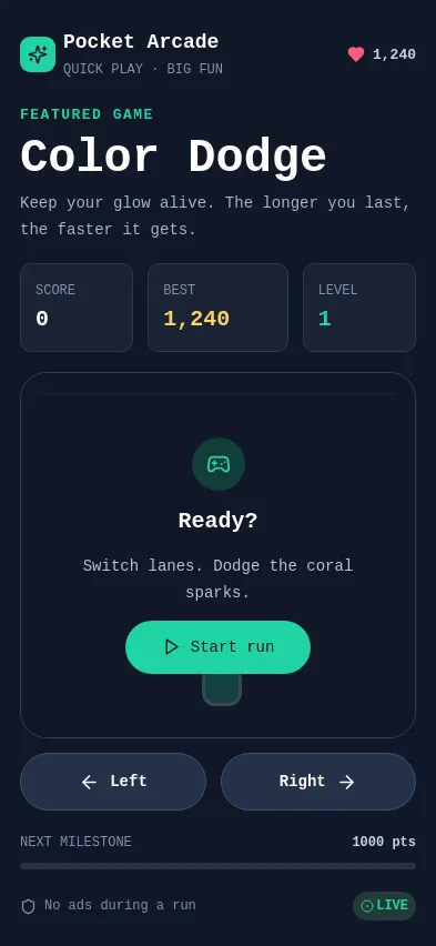 Pocket Game Arcade