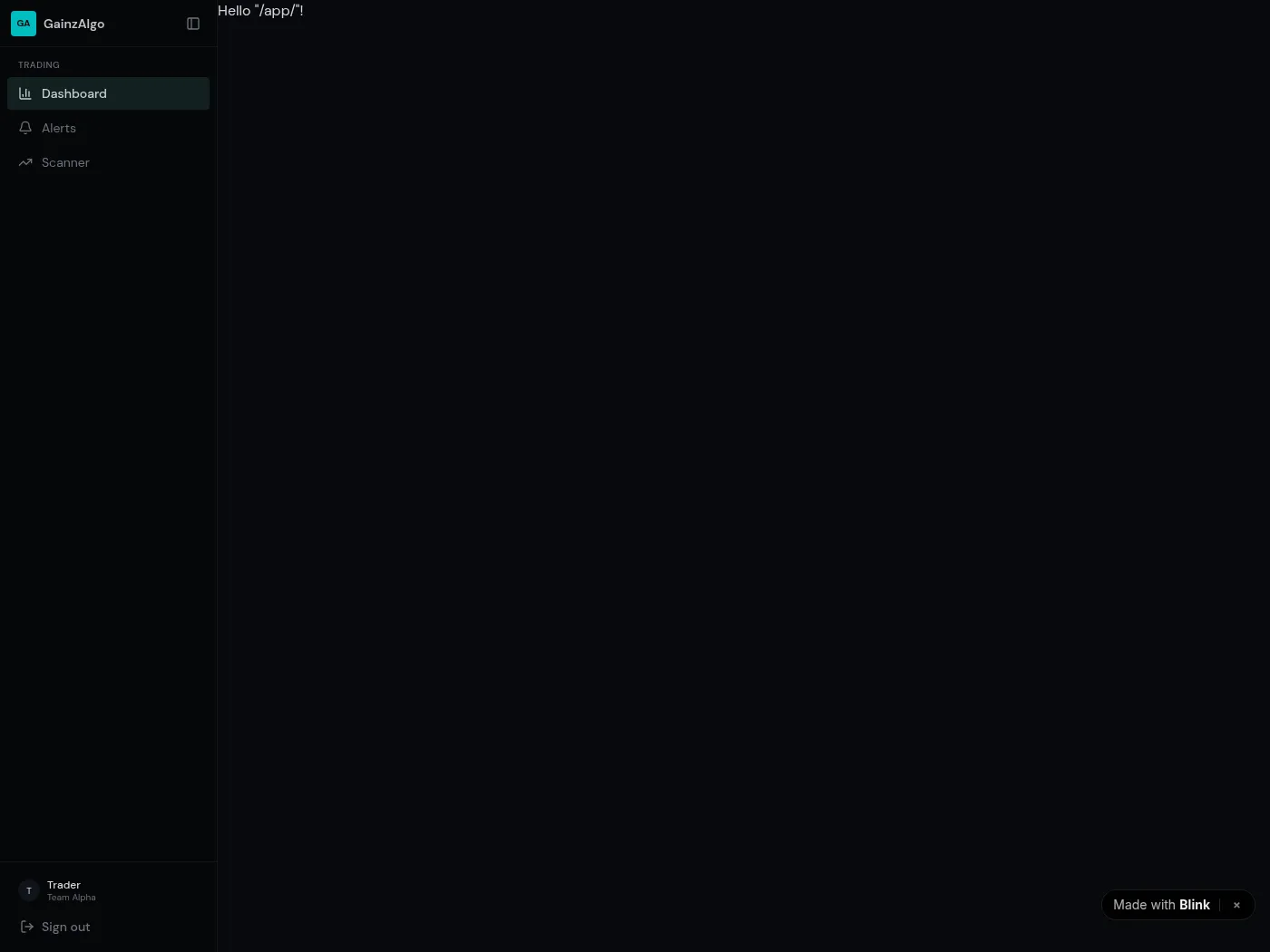 GainzAlgo Trader Dashboard