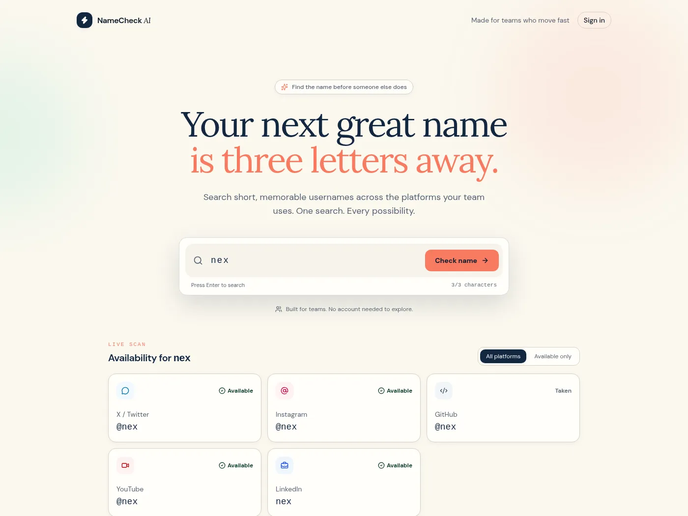 NameCheck AI