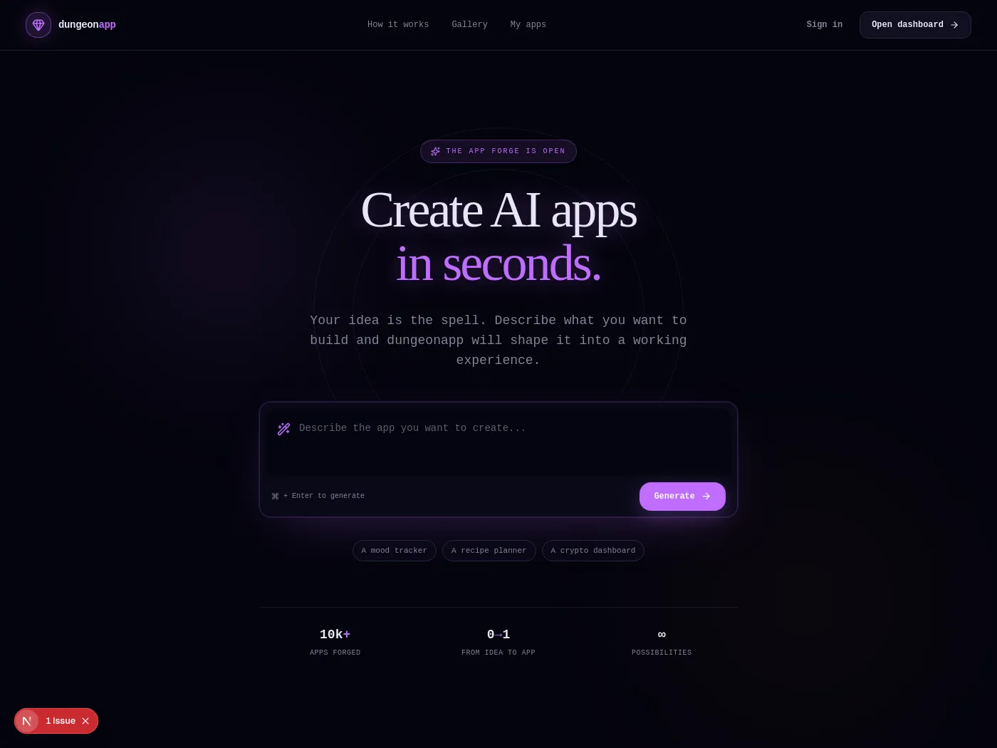 DungeonApp AI Builder