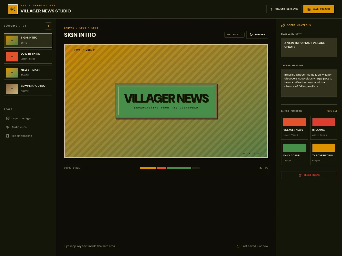 Villager News Overlay Kit