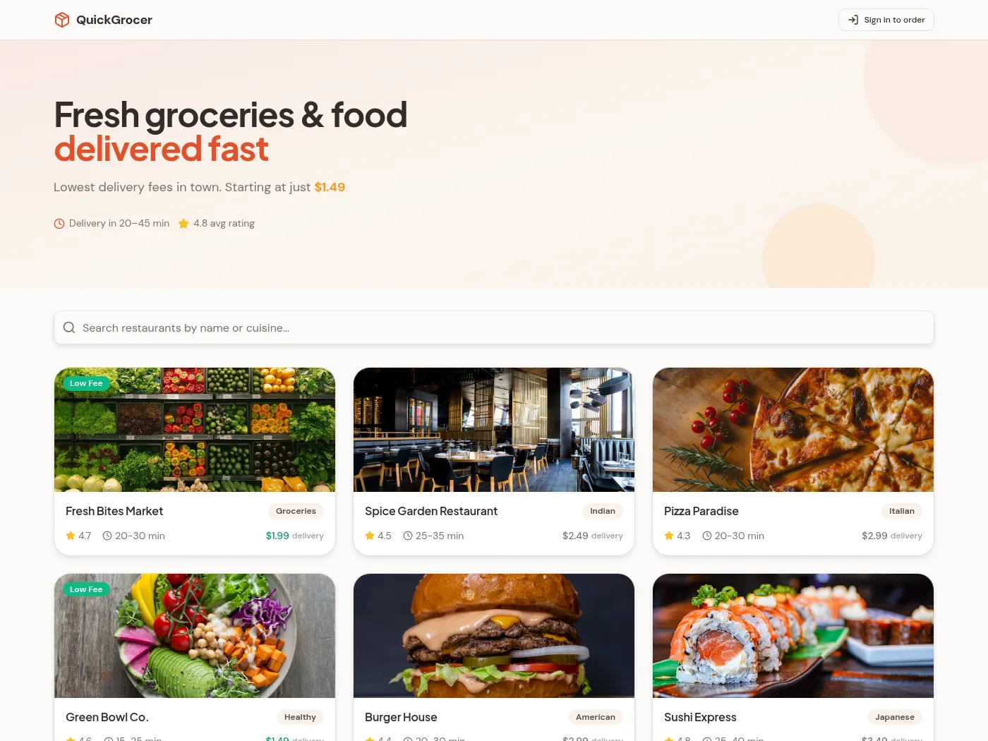 QuickGrocer Delivery