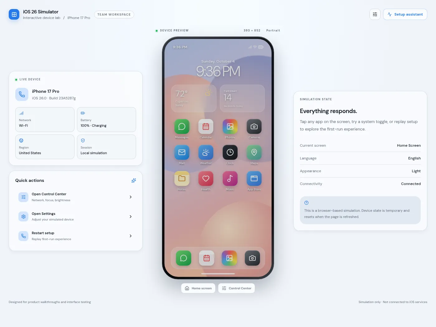 iOS 26 Simulator Pro