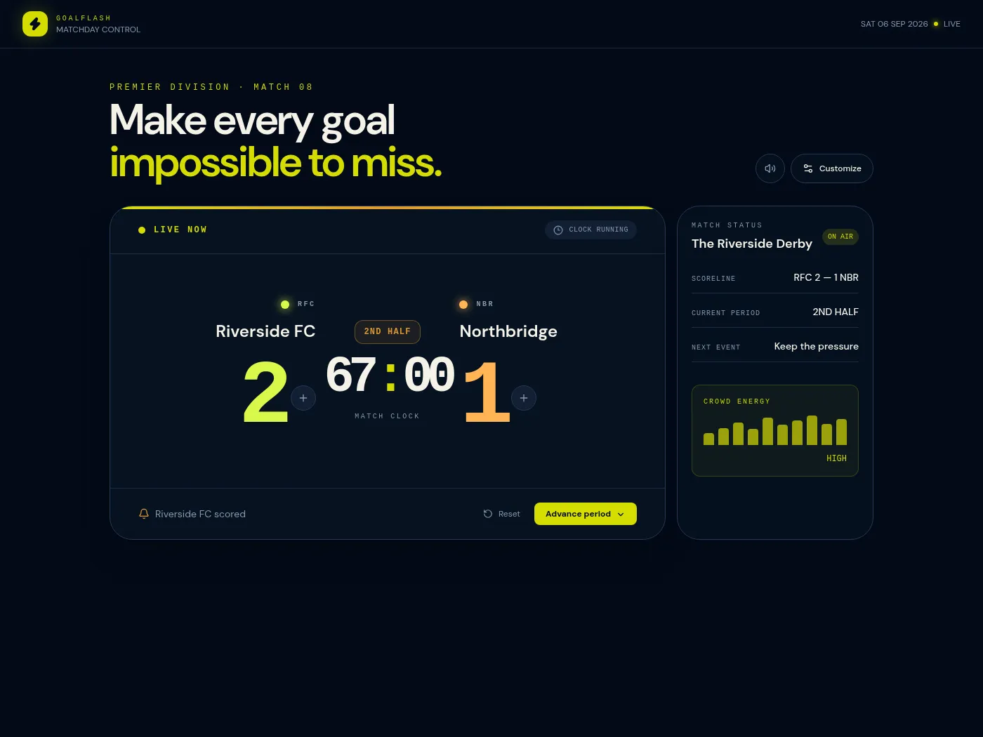 GoalFlash Scoreboard