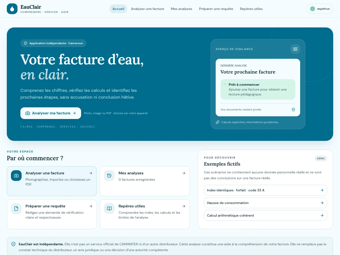 EauClair Facture Analyzer