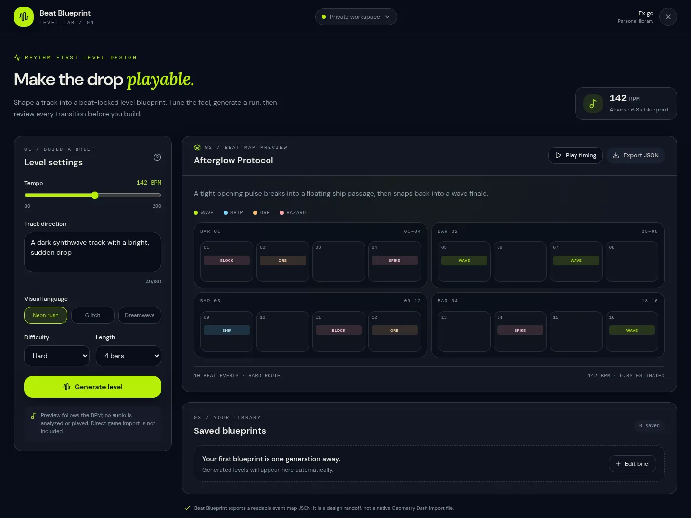 AI Beat Level Generator