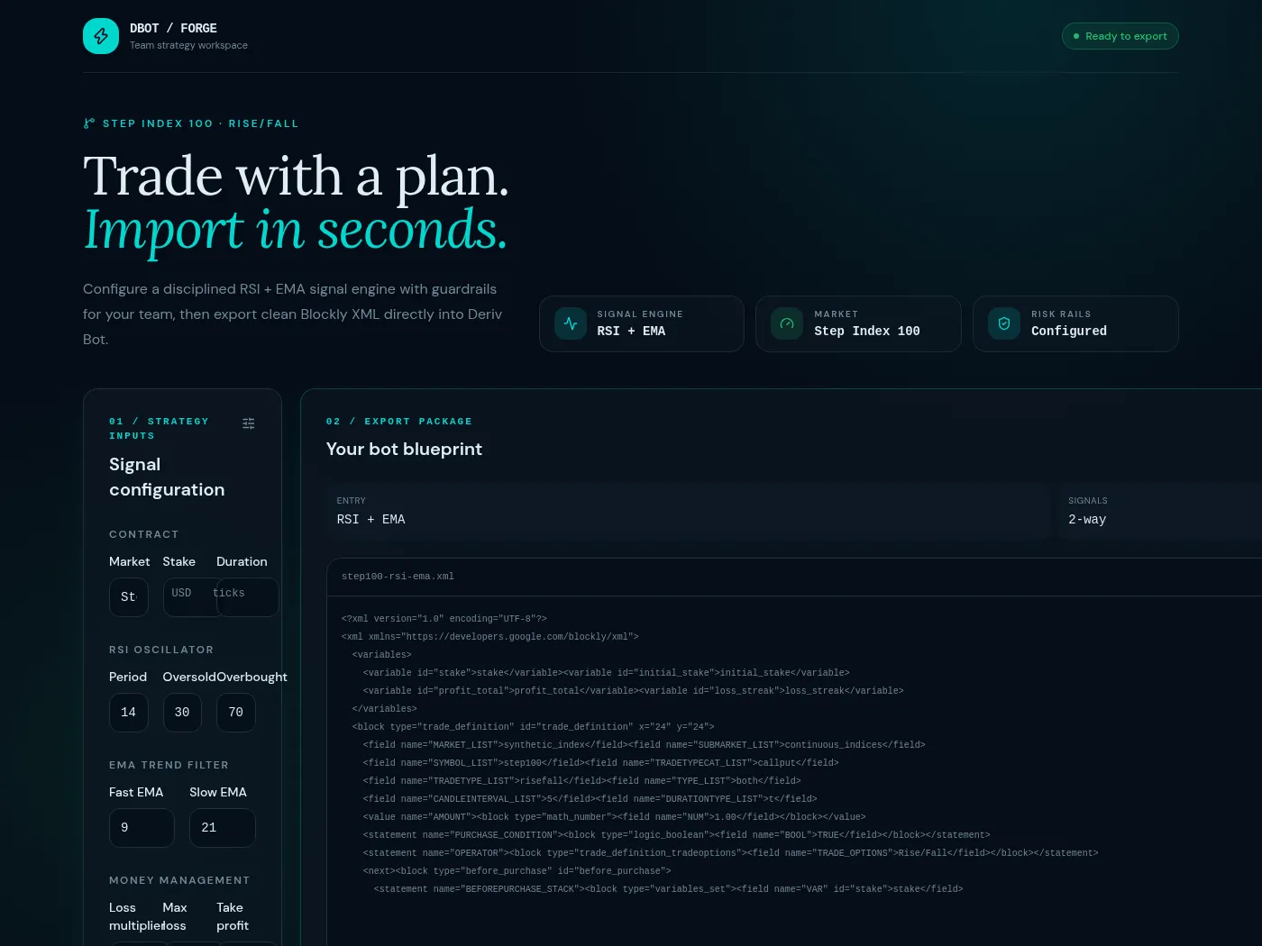 Deriv Bot Generator