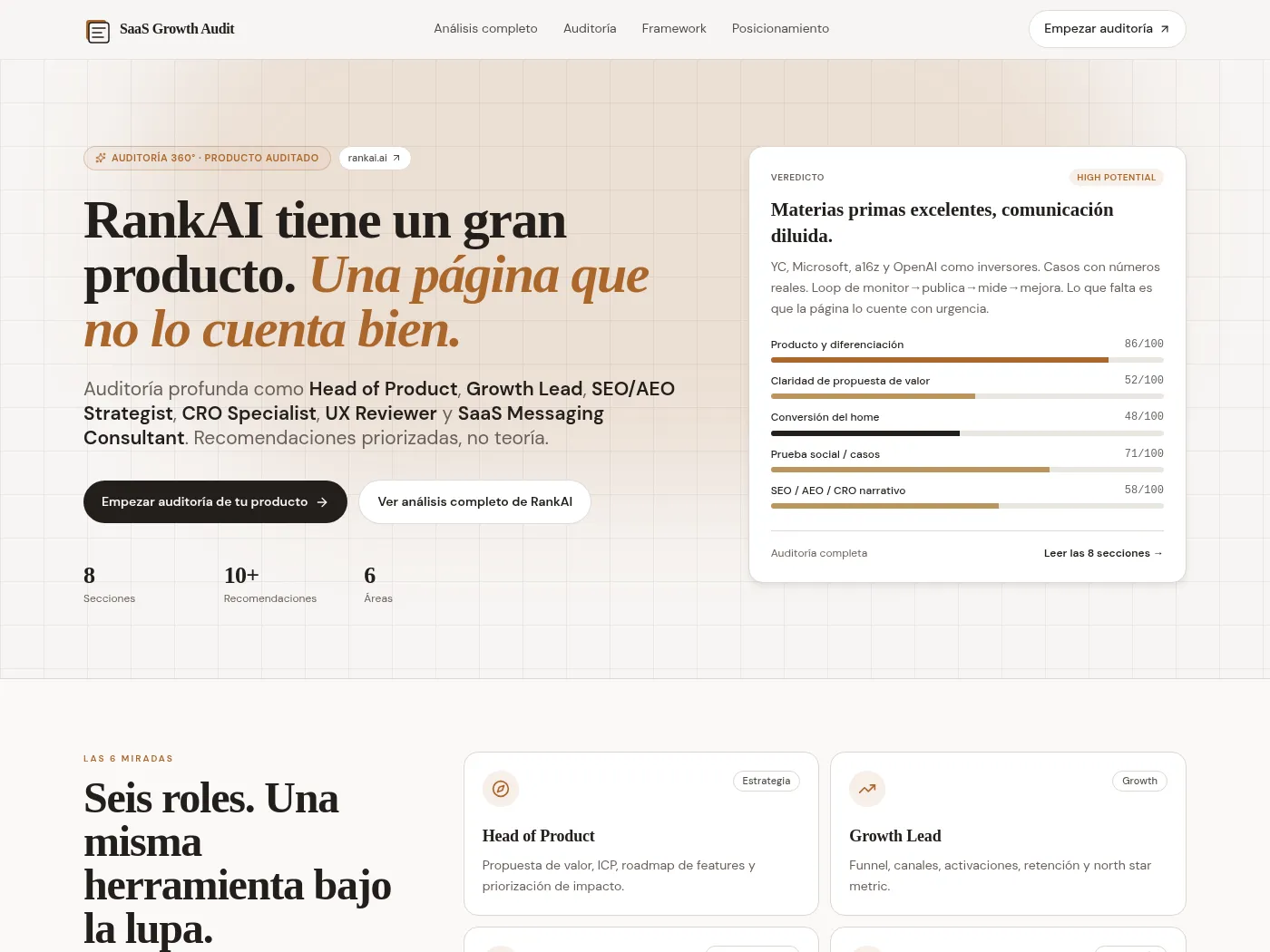 SaaS Growth Audit Tool