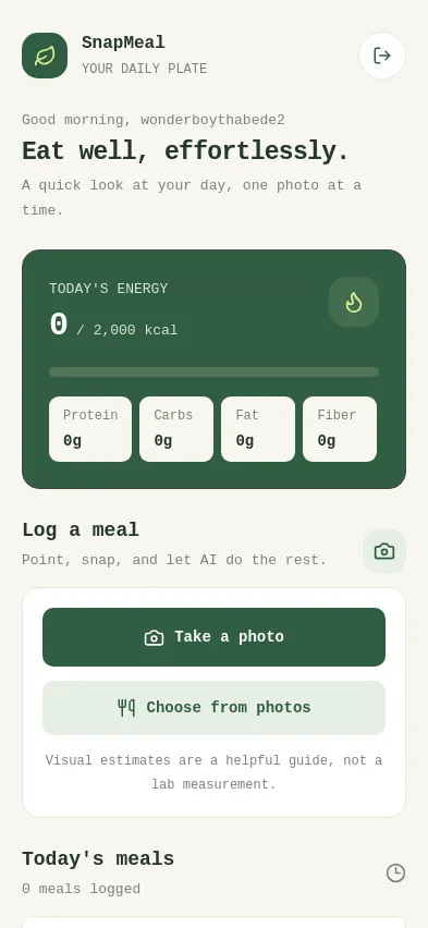 SnapMeal Nutrition Tracker