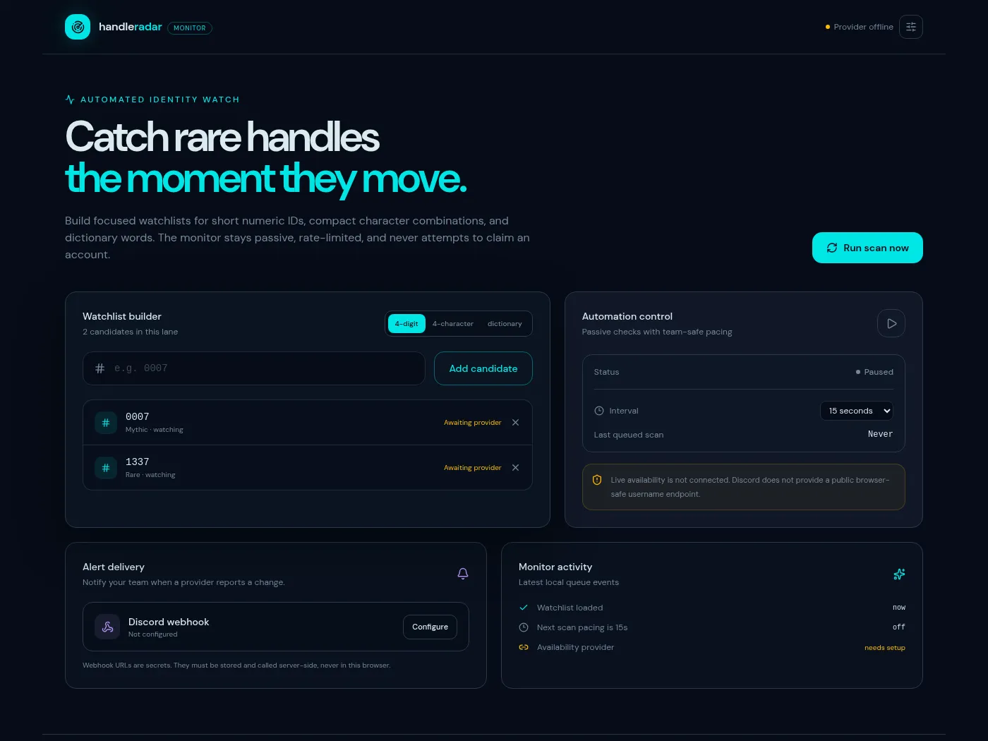 Rare Discord Handle Finder