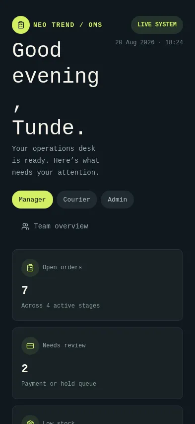 Neo Trend Mobile OMS