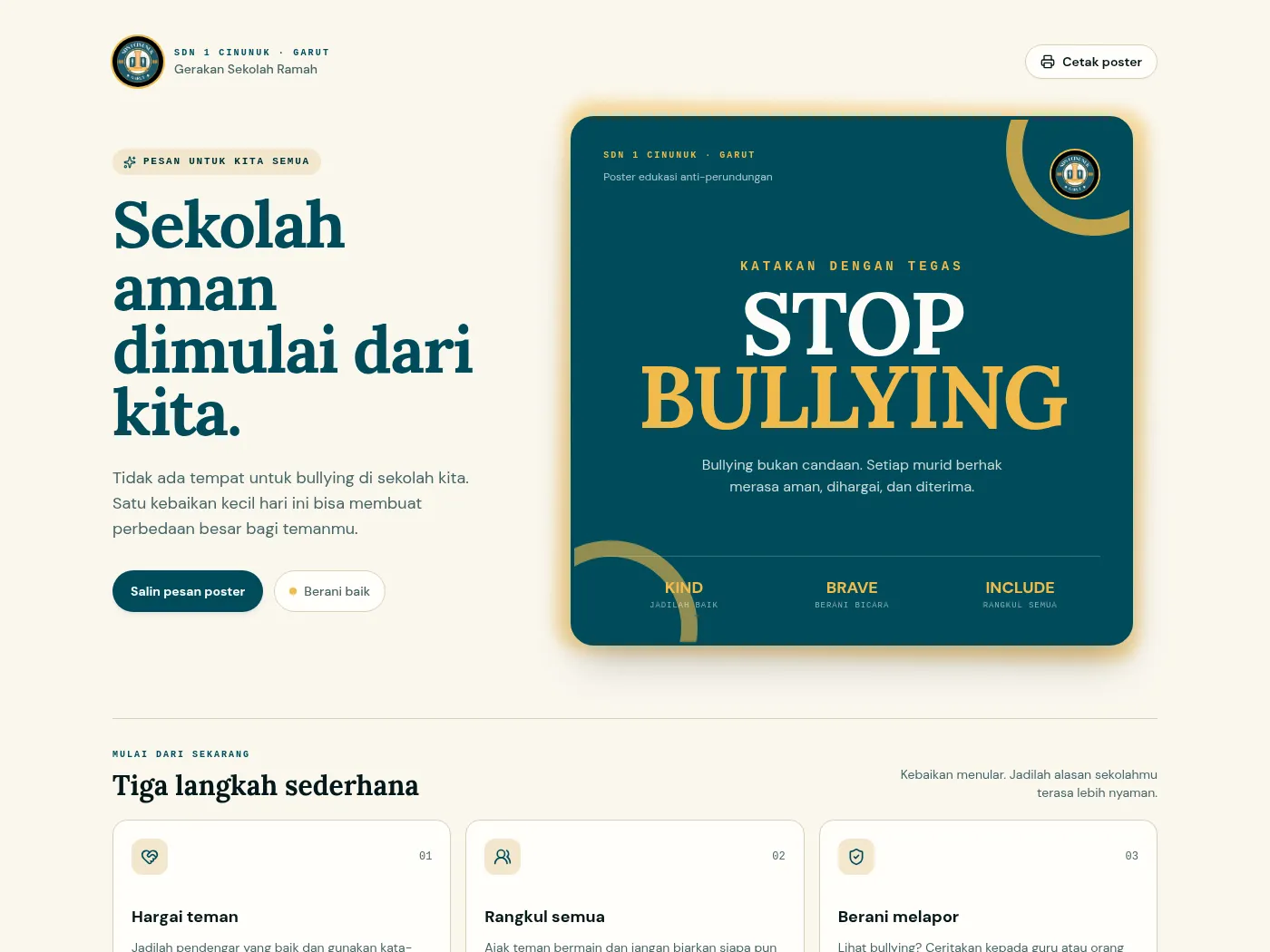 Anti-Bullying School Poster