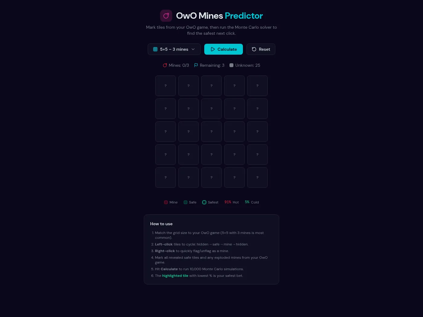 OwO Mines Predictor Bot