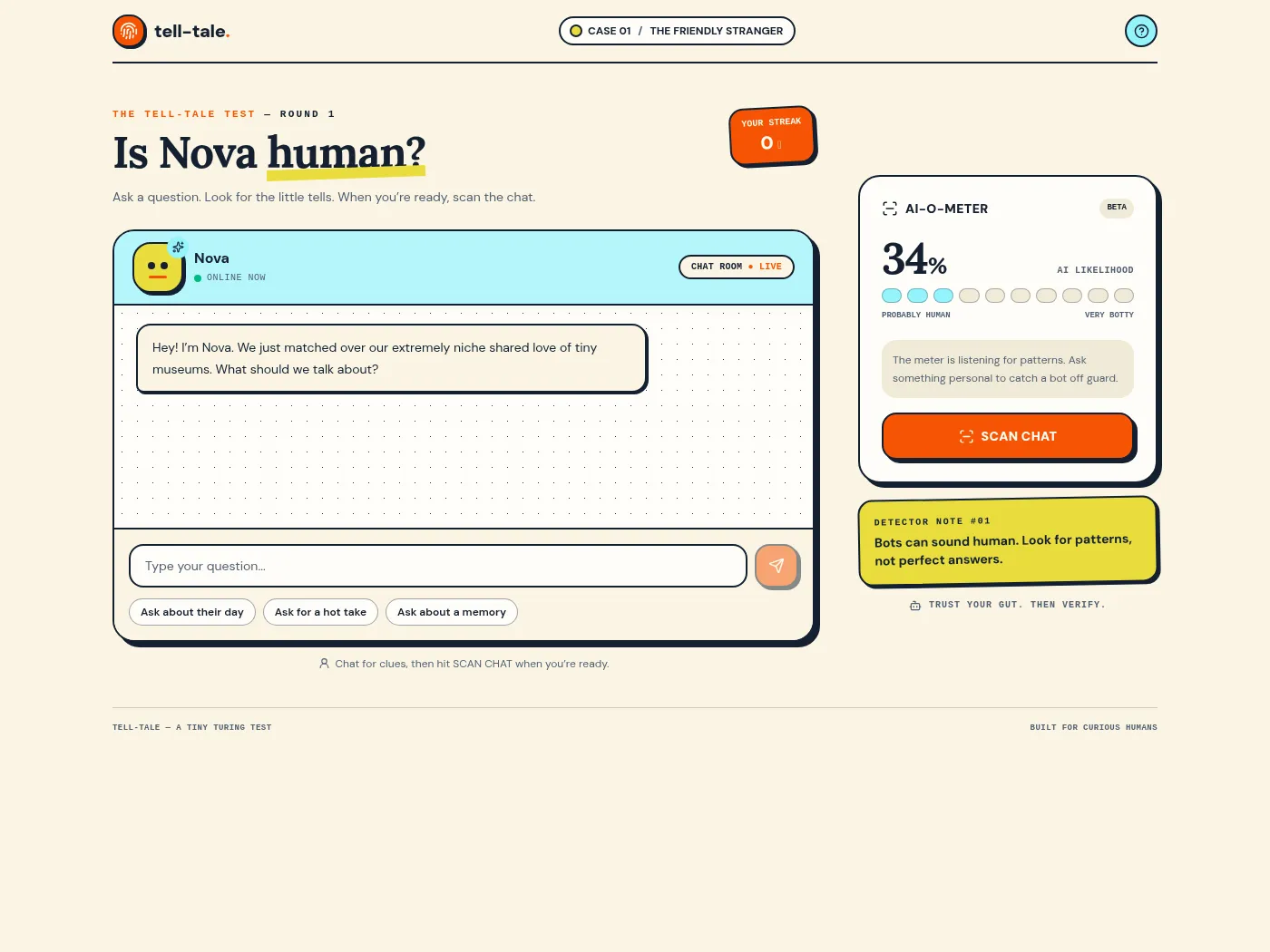 AI Chat Detector Game