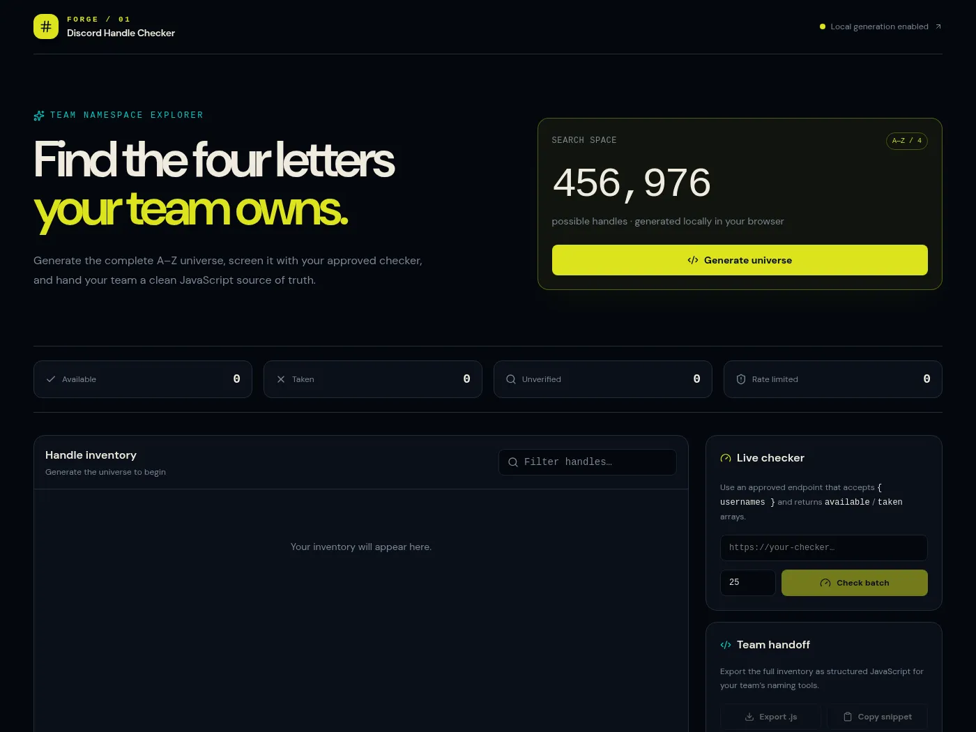 Discord Handle Checker