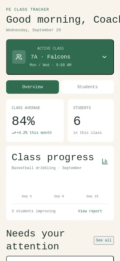 PE Class Tracker