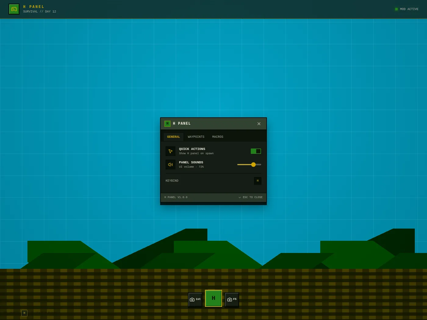 Minecraft H Panel Mod