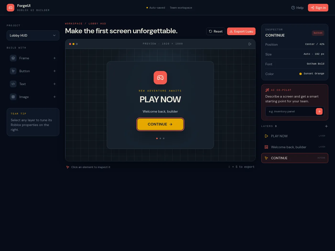 Roblox UI Builder AI
