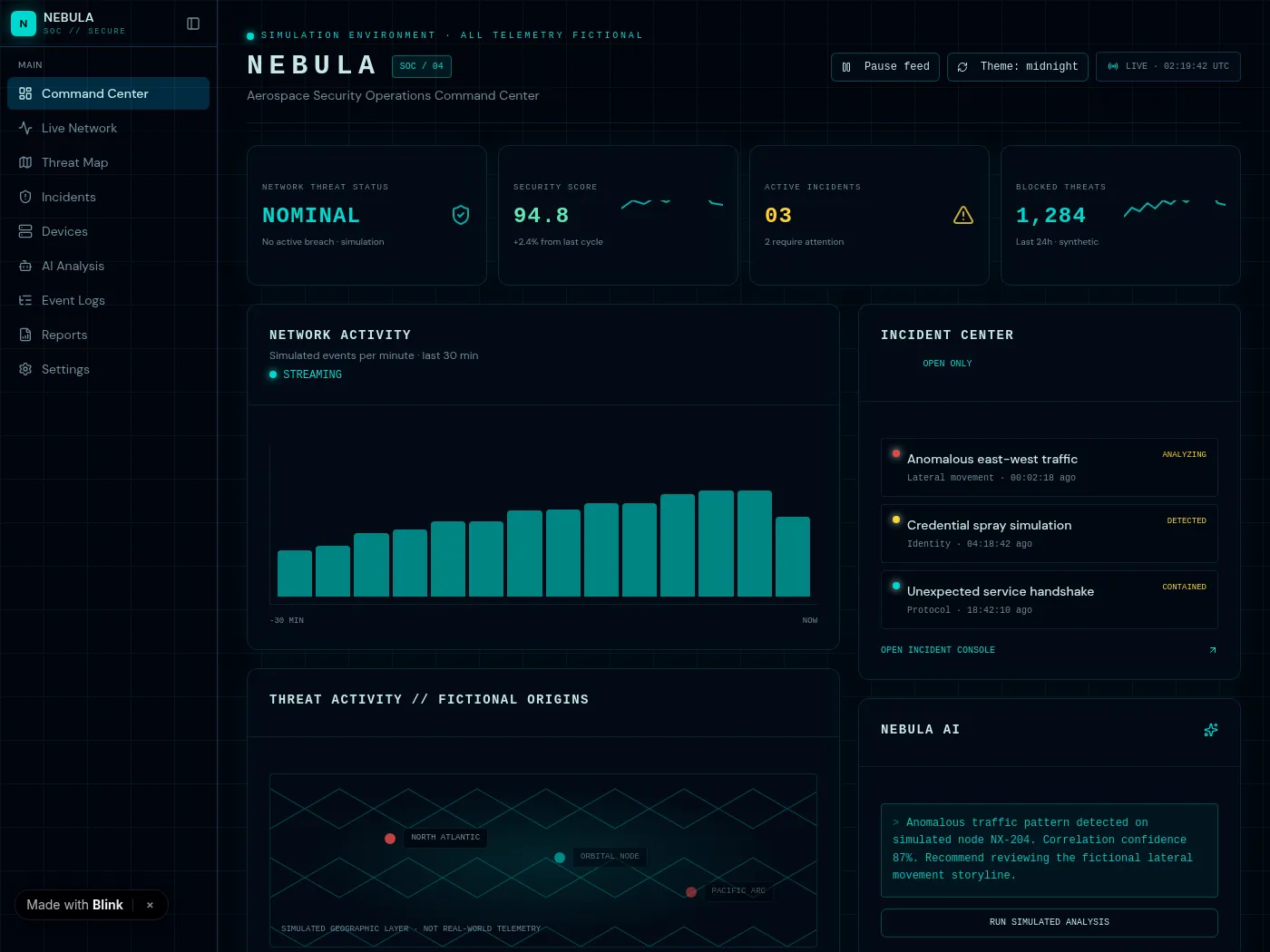 NEBULA Cyber Defense UI