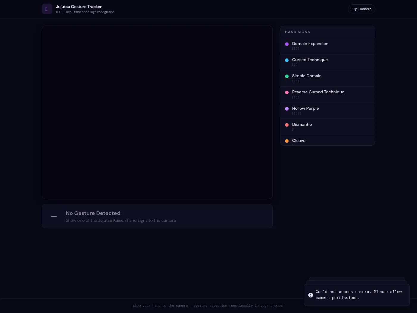 Jujutsu Gesture Tracker