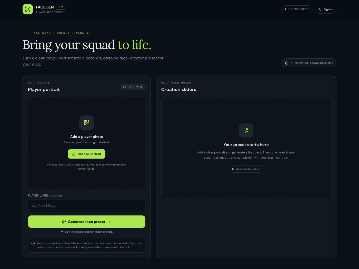 EA FC FaceGen