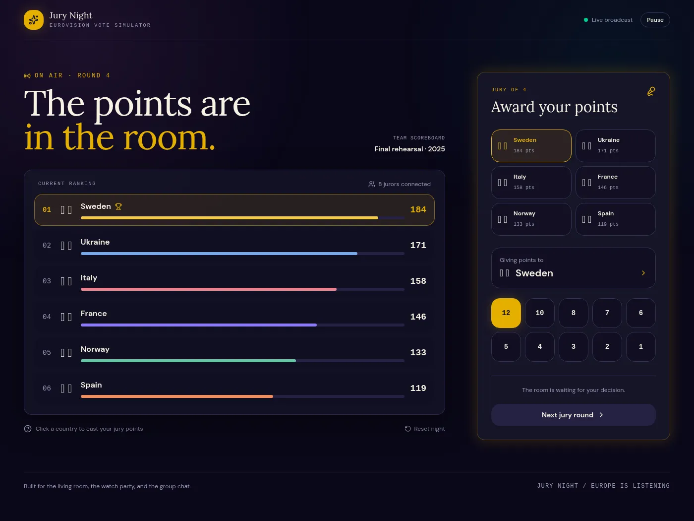Eurovision Vote Simulator